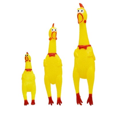 18CM Dog Toys Yellow Screaming Rubber Chicken Dog Toys Sque