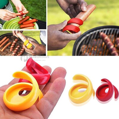 2pcs/set Manual Fancy Sausage Cutter Spiral Barbecue Hot Dog