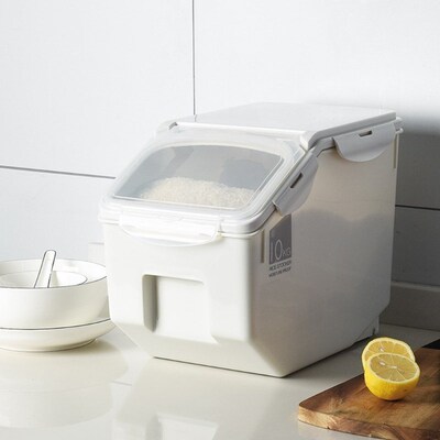 10kg Rice Storage Box with Seal Locking Lid Food Sealed Grai