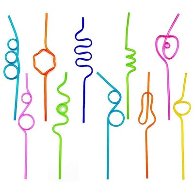 Crazy Loop Straws, (Pack of 50) Crazy Silly Colorful Reusabl