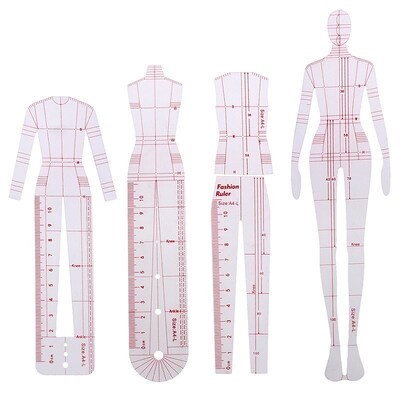 5pcs/set Women Fashion Drawing Ruler Figure Drawing Templat