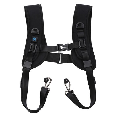 Black Double Dual Camera Shoulder Strap Quick Rapid Sling B