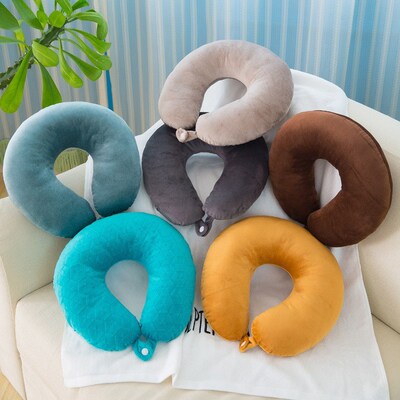 Microbeads U Shaped Soft Travel Pillows Sleeping Head Rest N