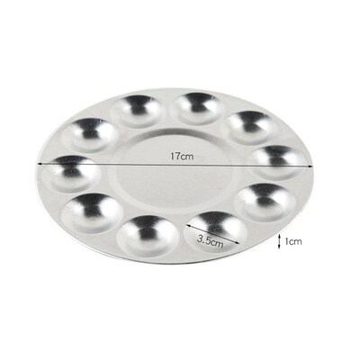 10 Holes Aluminum Paint Palette Plate Round Watercolor Palet