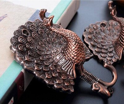 Peacock - Curtain Tie Backs Decorative Hooks Unique Coat Han