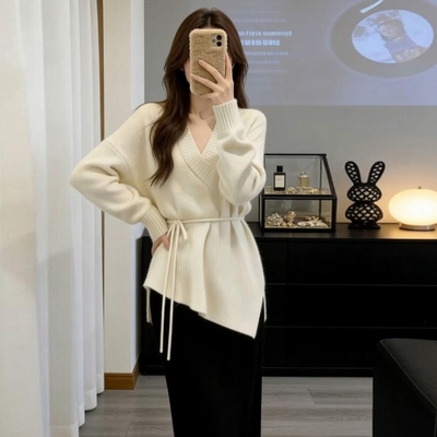 法式气质紫色针织连衣裙女秋冬2025新款巨好看穿搭一整套长裙套装