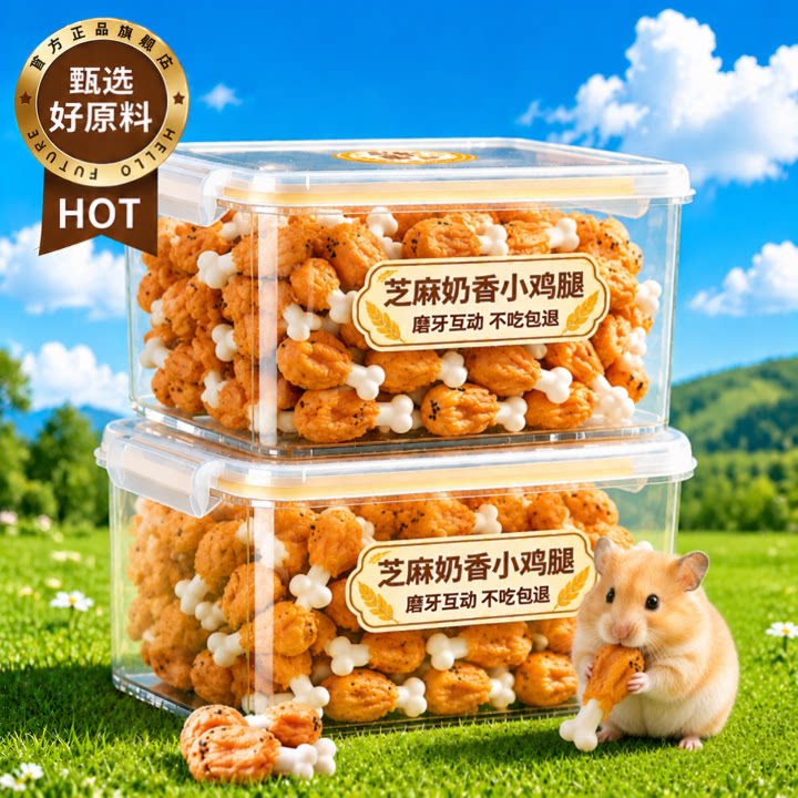 仓鼠芝麻奶香小鸡腿宠物零食磨牙洁鼠类金丝熊齿侏儒鼠小宠零食