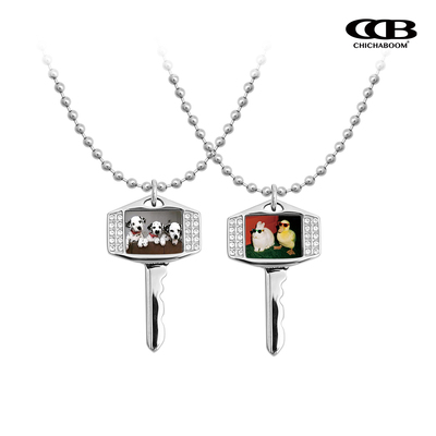 CHICHABOOM斑点狗钥匙圆珠项链