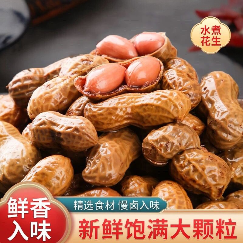 卤味水煮花生五香带壳水煮即食香辣批发烧烤新零食下酒菜正宗商用