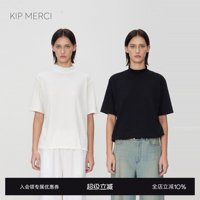 高领磨毛短袖百搭休闲