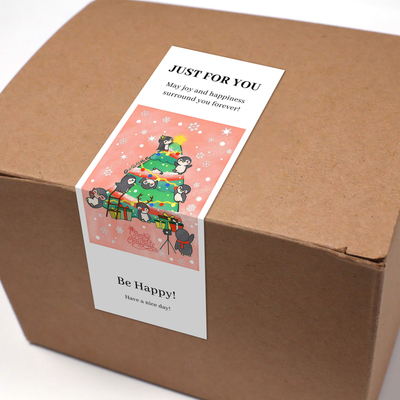 gytz3726跨境圣诞节通用迷你超大不干胶贴纸定制封口贴空白可手写