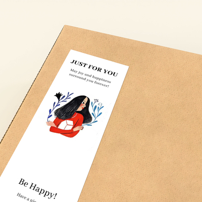 gytz4159妇女节通用迷你超大不干胶贴纸定制封口贴空白可手写包装