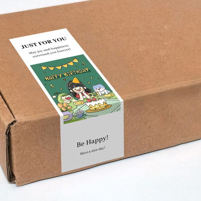 gytz5980生日通用迷你超大不干胶贴纸定制封口贴空白可手写包装标