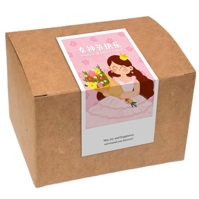 gytz4397妇女节通用迷你超大不干胶贴纸定制封口贴空白可手写包装