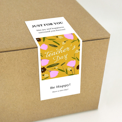 gytz5069教师节通用迷你超大不干胶贴纸定制封口贴空白可手写包装