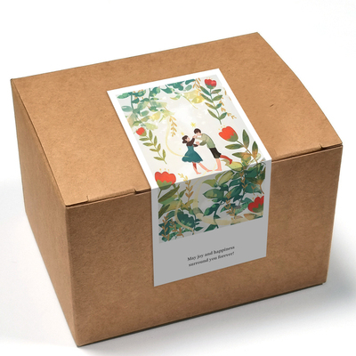 gytz1184爱情幸福高级感森系唯美小清晰插画通用不干胶贴纸封口贴