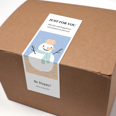 gytz3742跨境圣诞节通用迷你超大不干胶贴纸定制封口贴空白可手写