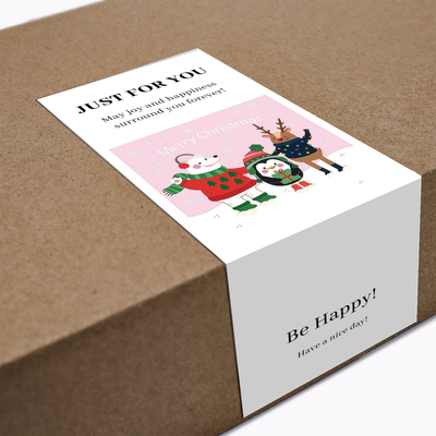 gytz3709跨境圣诞节通用迷你超大不干胶贴纸定制封口贴空白可手写