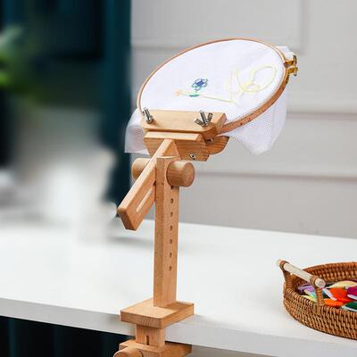 Wooden Embroidery Hoop  Adjustable Desktop Stand Stitch Rack