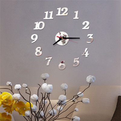 Clocks Home Decor 3d Diy Roman Numbers Acrylic Mirror Wall S