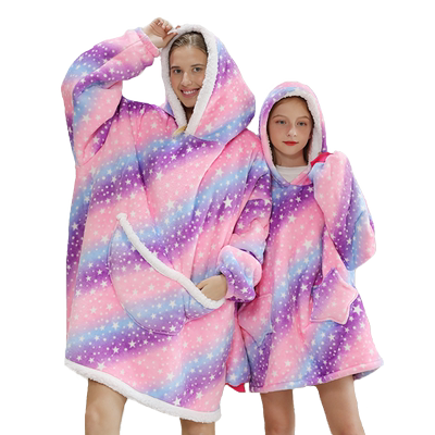 Family Hoodie Oversized Homewear Fleece Warm Sherpa Blanket