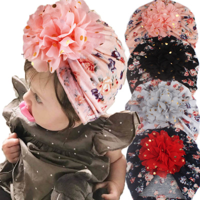 Spring Flower Baby Girls Hat For Newborn Soft Cotton Baby Bo