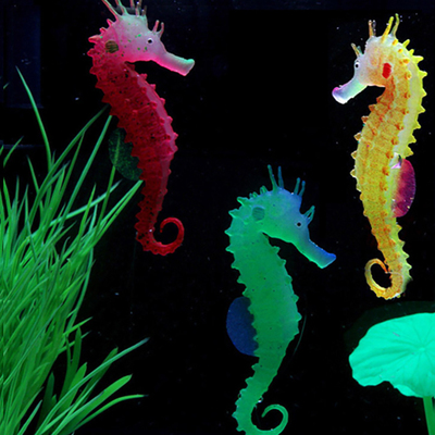 Silicone Artificial Luminous Hippocampus Fish Tank Ornament