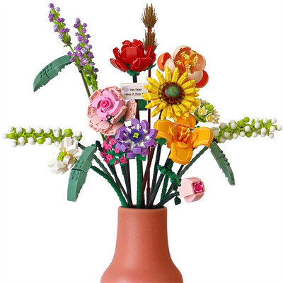 Fomantic Flower Bouquet Building Block Bricks Anime Figure T