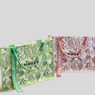 大容量logo材料包帆布包包托特包时尚透明袋百搭女包旅行Booktote