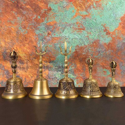 纯黄铜大三清铃铛大小全型号