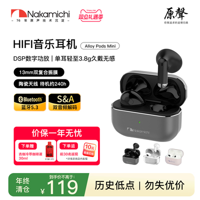 Nakamichi中道蓝牙耳机TWS半入耳式音乐耳机 Alloy Pods Mini