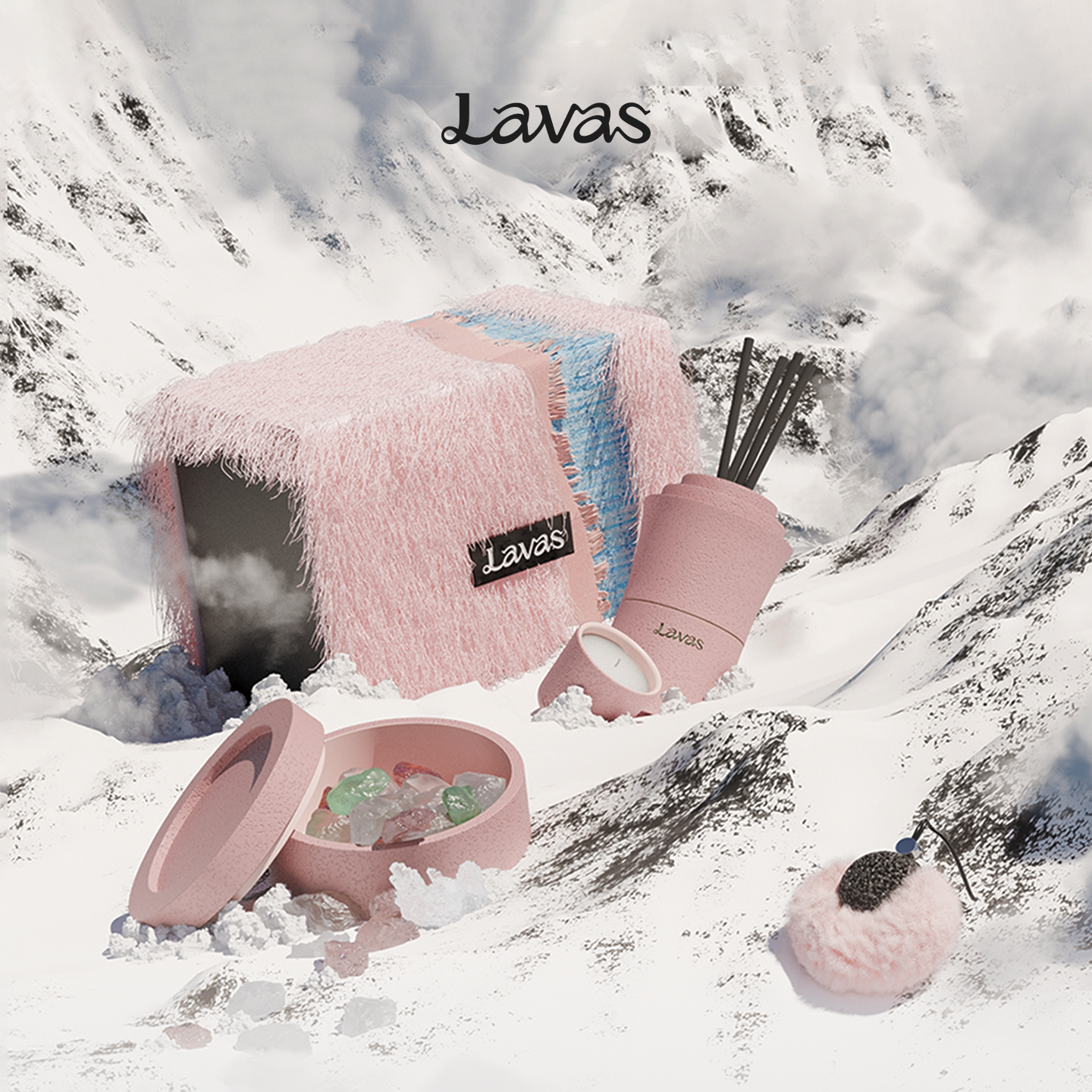 Lavas落入粉雪 扩香石香水无火香薰香氛精油室内礼盒生日礼物