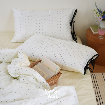 频繁热爱波点绑带天丝四件套