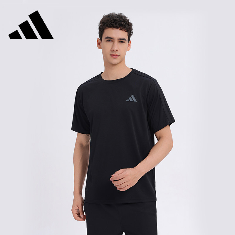 adidas阿迪达斯短袖T恤男夏季新款运动休闲速干透气圆领半袖上衣