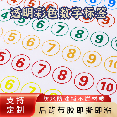 孜彩防水防油撕不烂数字贴纸