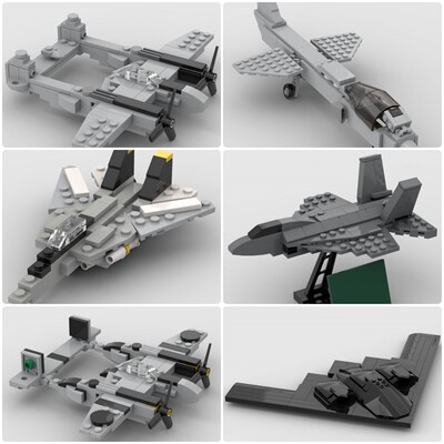 定制积木创意设计玩具雅克38战斗机幽灵隐形战略轰炸机F-14战斗机