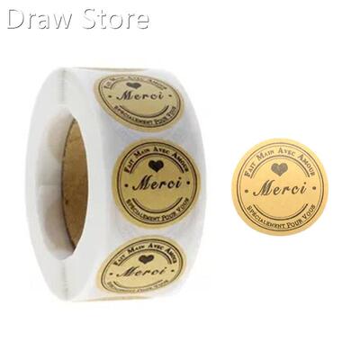 500pcs Kraft Gracias Spanish Thank You labels Stickers Handm