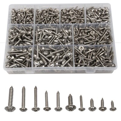 900PCS Stainless Steel Screw Cross Self-tapping Bolt PWA Wit