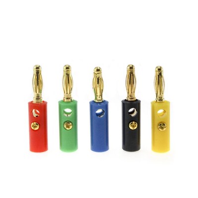 Audio Speaker Screw Banana Gold Plate Plugs Connectors 4MM a
