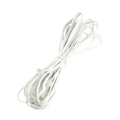 White Male 6P2C RJ11 Plug Telephone Fax Modem Line Cable 14M
