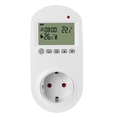 Programmable Plug in Thermostat EU Socket 16A Electric Heati