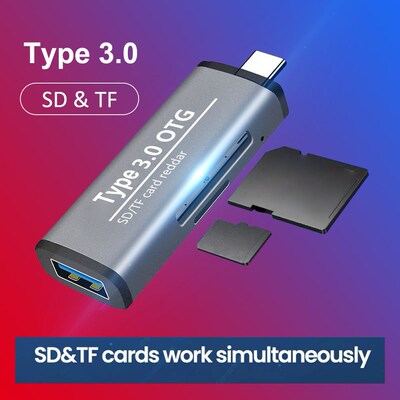 USB 3.0 Type-C OTG Android Adapter High Speed Card Reader US