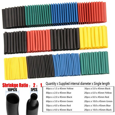 530pcs/328pcs/164pcs/140pcs/127pcs Polyolefin Heat Shrink Tu