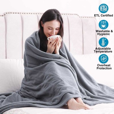 200CM Heated Warm Shawl Electric Heating Plush Throw Blanket