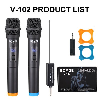 2pcs Wireless Microphone 6.35mm Handheld Mic Megaphone with