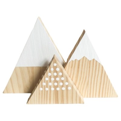 2022 New 3 Pcs Wooden Snow Mountain Triangle Desktop Ornamen