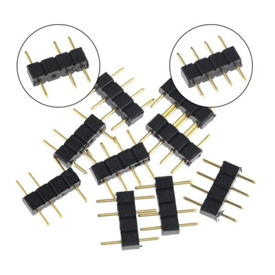 10PCS LED Connector Adapter 3Pin 4Pin Needle Male Type Doubl