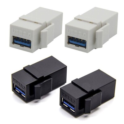 2PCS USB 3.0 A Female to A Female Extension Keystone Jack Co