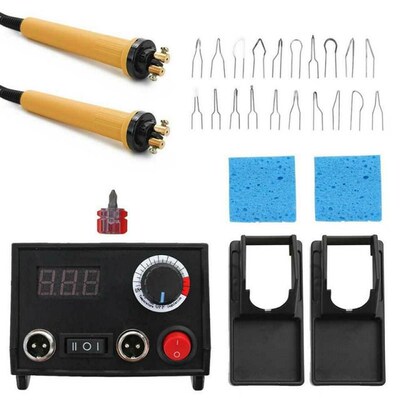 220V Pyrography Pen Burning Machine Wood Burner Crafts Set w