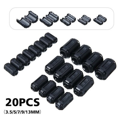 Black Ferrite Core Ring Cable Clips Filter Noise Suppressor